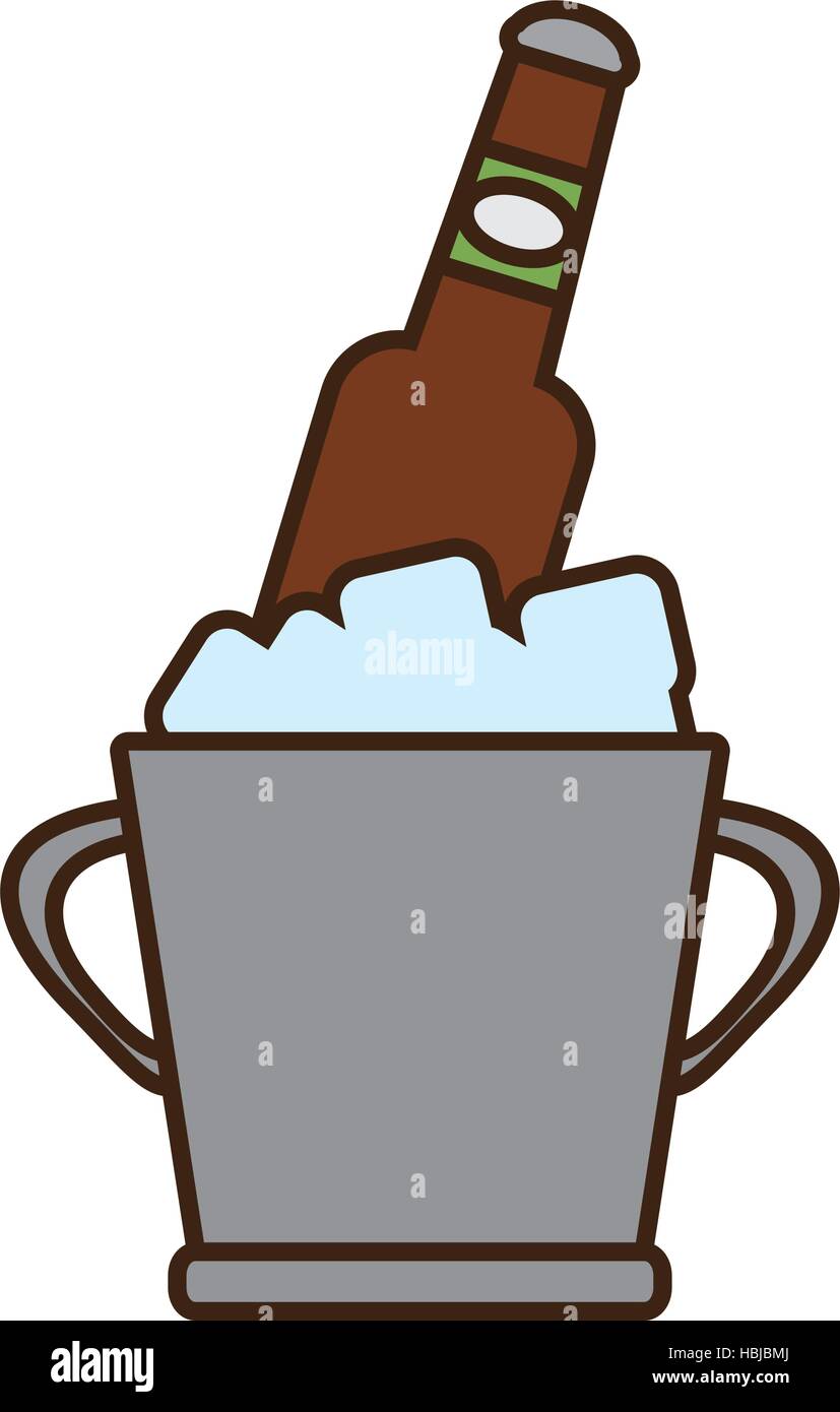 cartoon bucket beers cool ice design vector illustration eps 10 Stock ...
