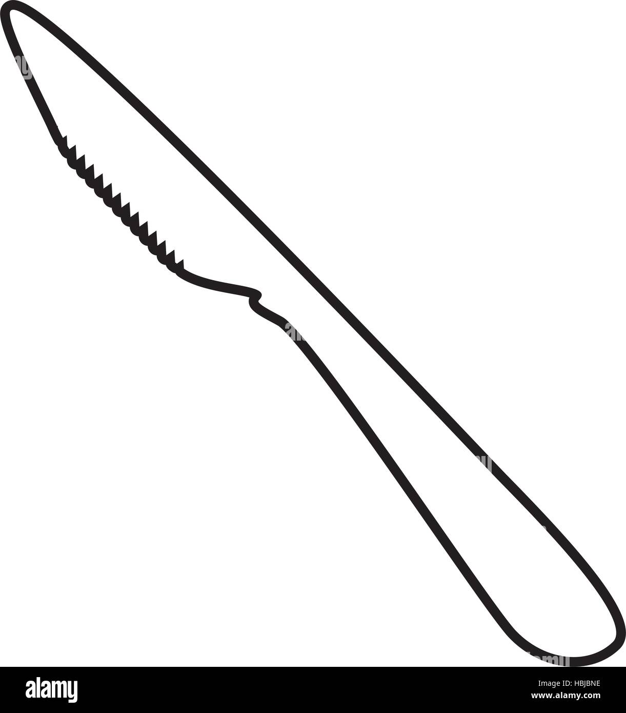knife silver steel utensil kitchen outline vector illustration eps 10 ...