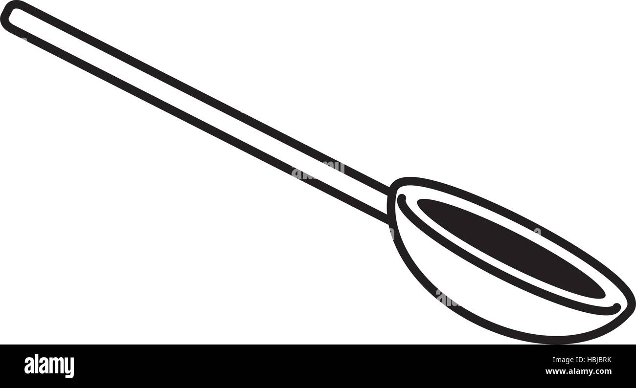 ladle with hot soup cook kitchen outline vector illustration eps 10 ...