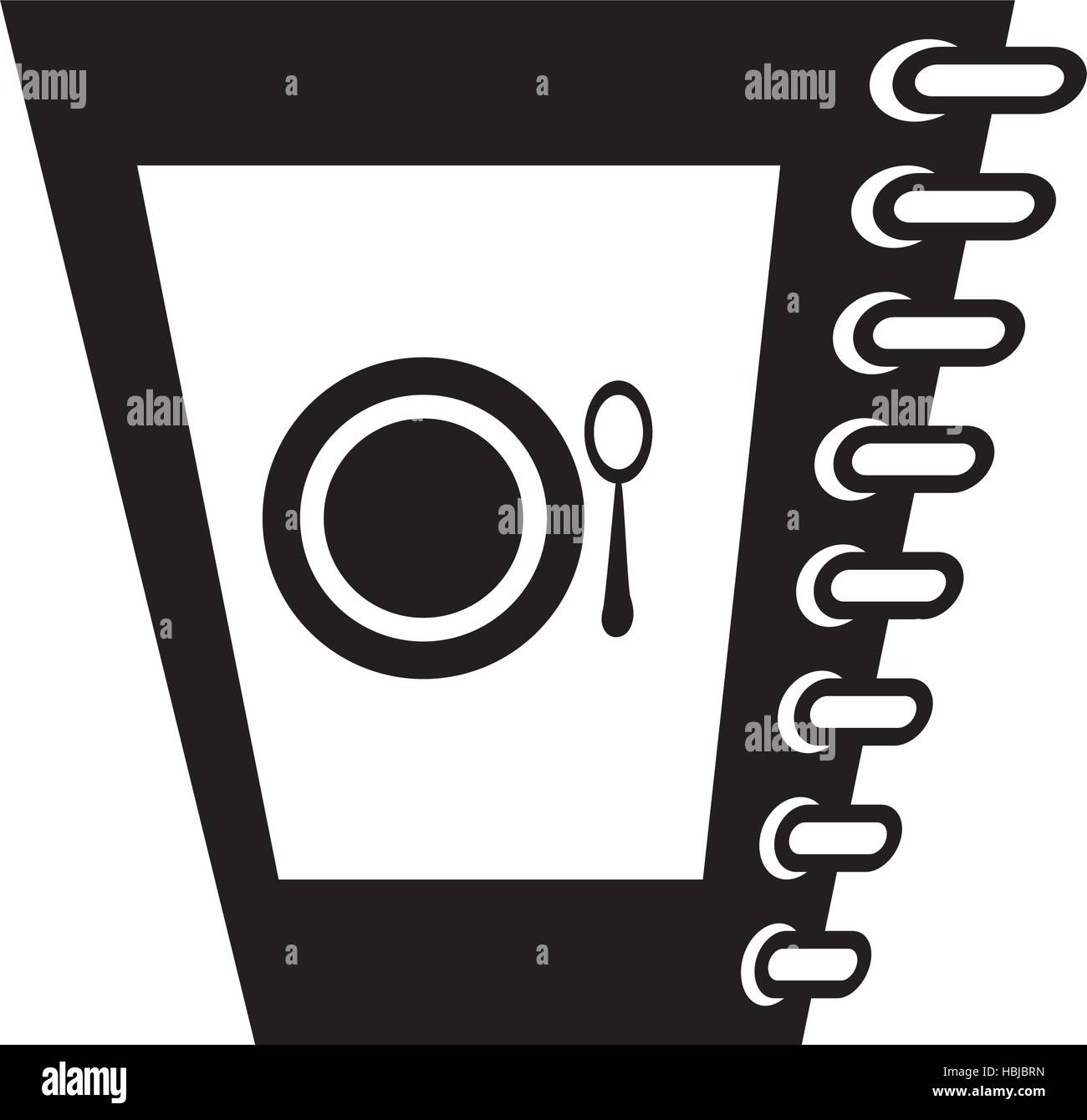 food restaurant menu spiral notepad outline vector illustration eps 10 ...