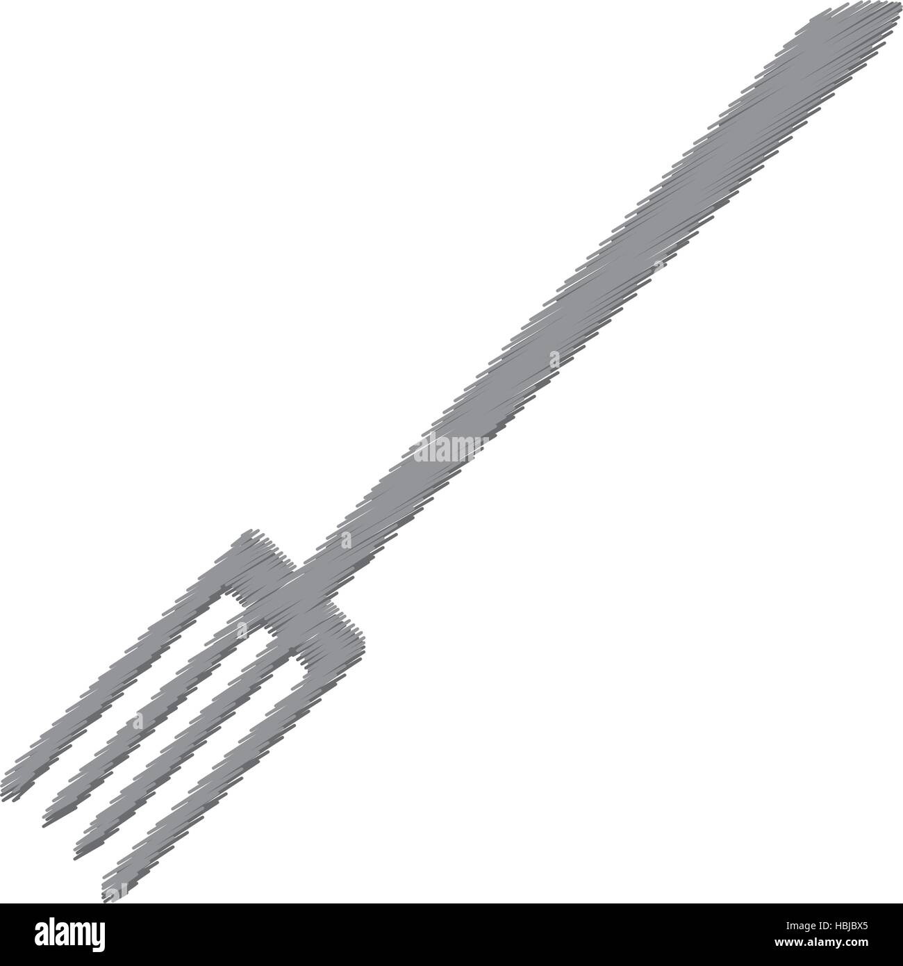 cartoon fork steel silver kitchen icon outline vector illustration eps ...