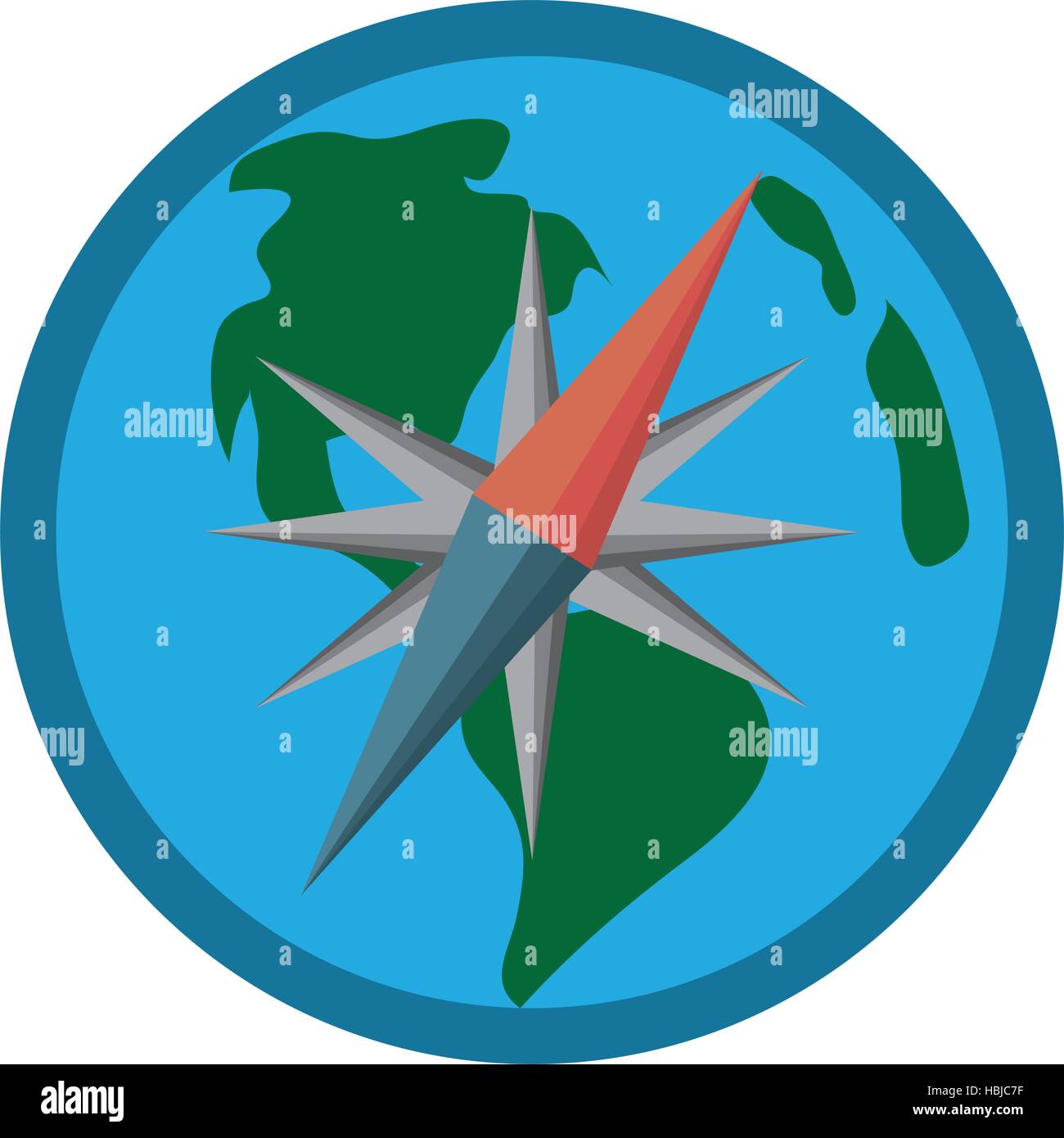 globe earth map compass navigation vector illustration eps 10 Stock ...