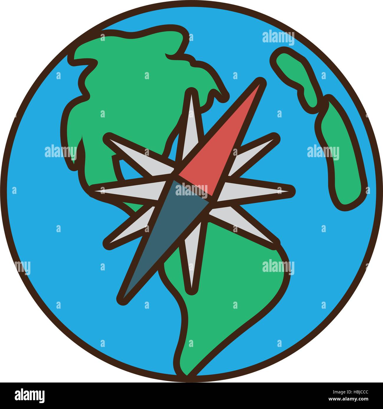 globe earth map compass traveling vector illustration eps 10 Stock ...