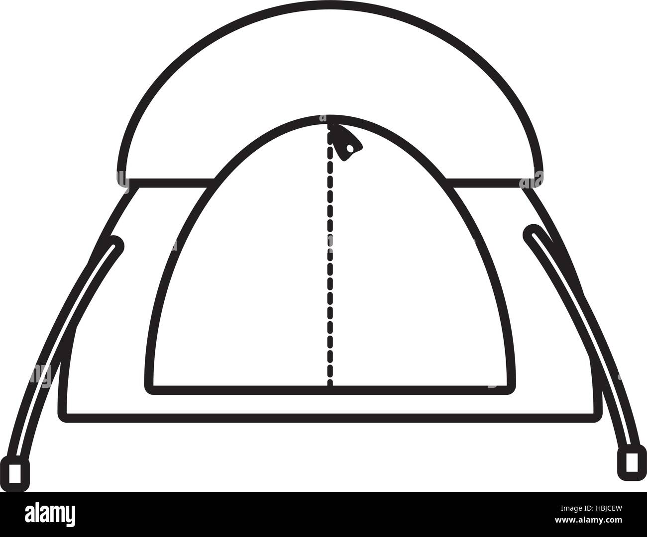 outline dome tent hiking forest camping vector illustration eps 10 ...
