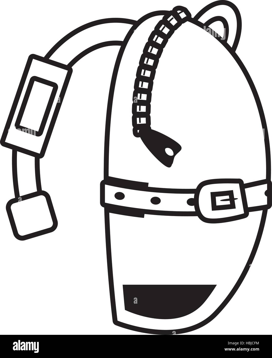 outline packback travel bag tourist side view vector illustration eps ...