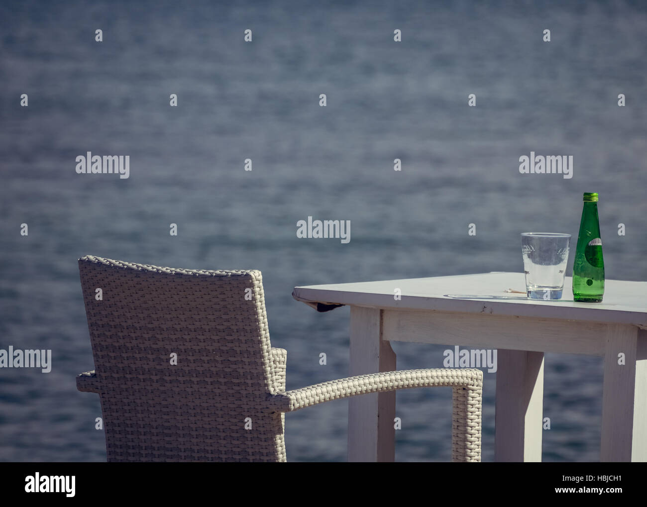Seaside bar table Stock Photo - Alamy