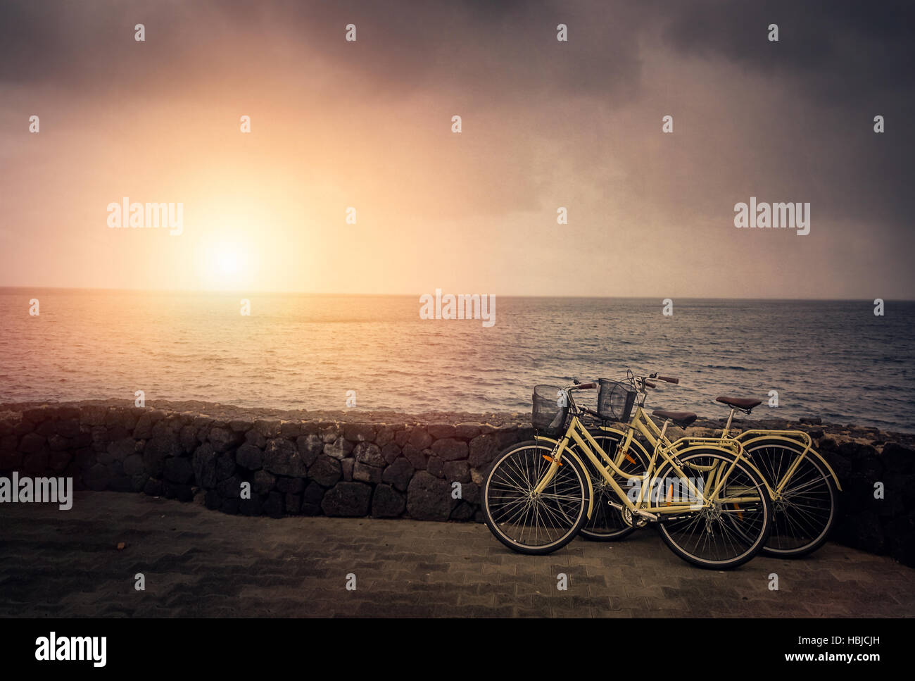 Two old retro vintage bicycles Stock Photo - Alamy