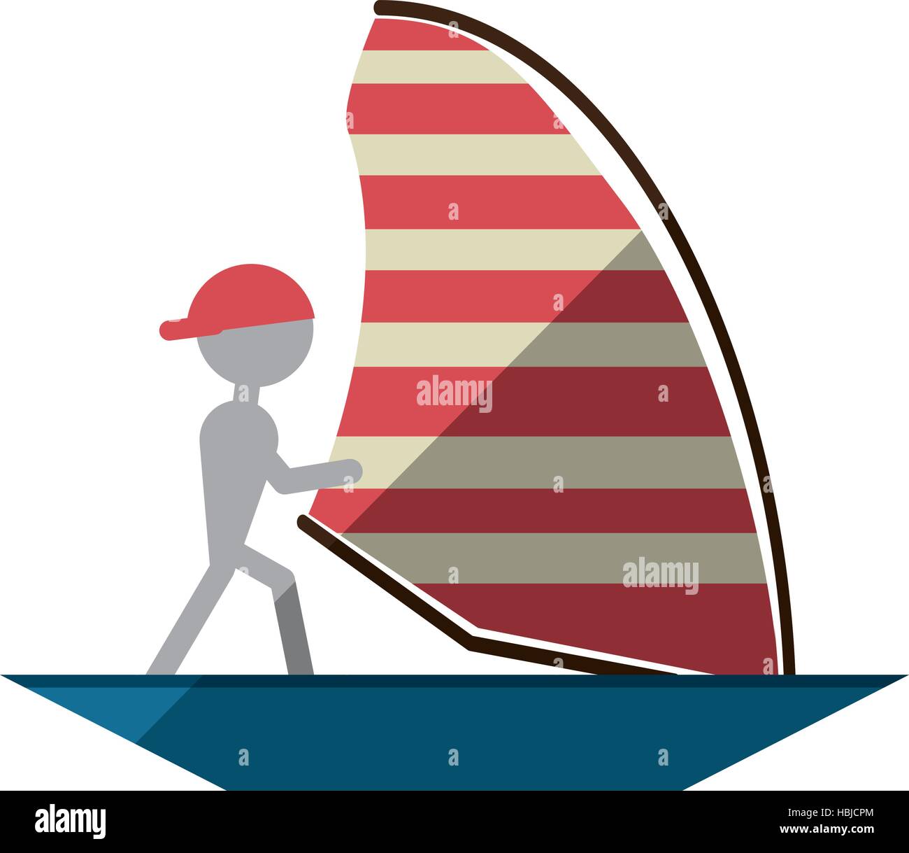 man sailing ship boat travel design shadow vector illustration eps 10 ...