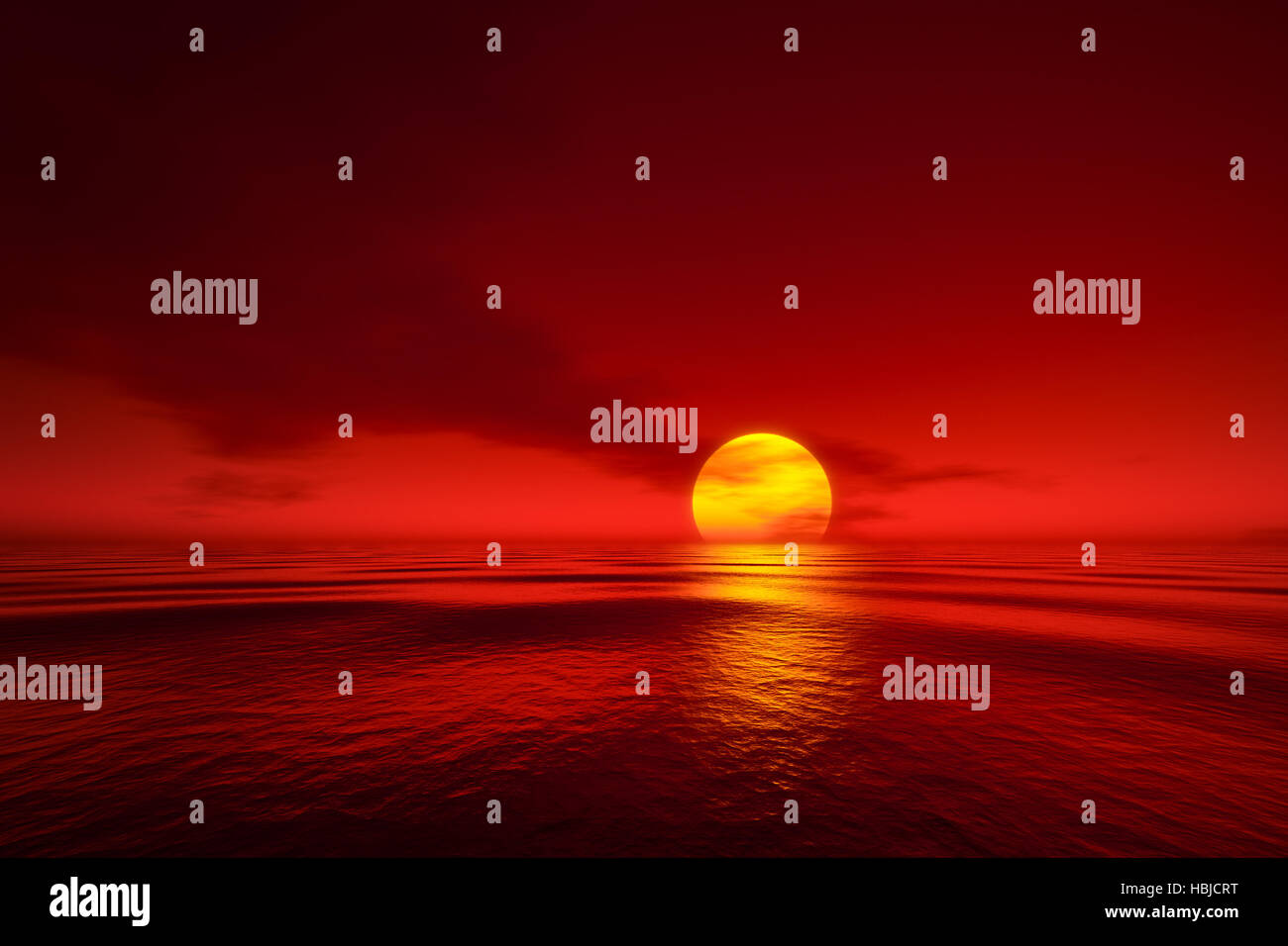 a sunset over the sea Stock Photo - Alamy