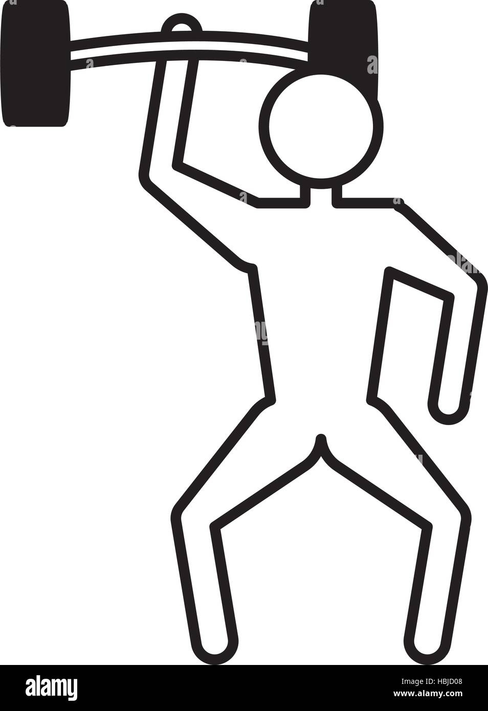outline man weight lifting barbell vector illustration eps 10 Stock ...