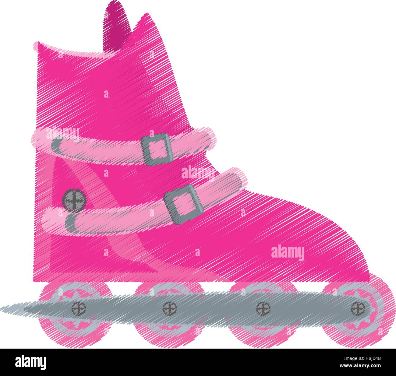 pink roller skate sport activity vector illustration eps 10 Stock ...