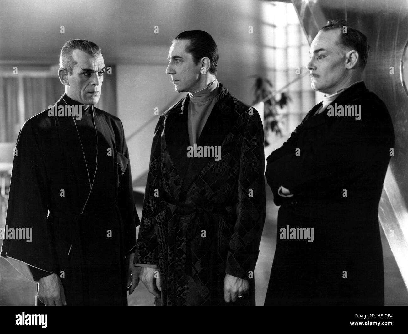 THE BLACK CAT, Boris Karloff, Bela Lugosi, Harry Cording, 1934 Stock ...