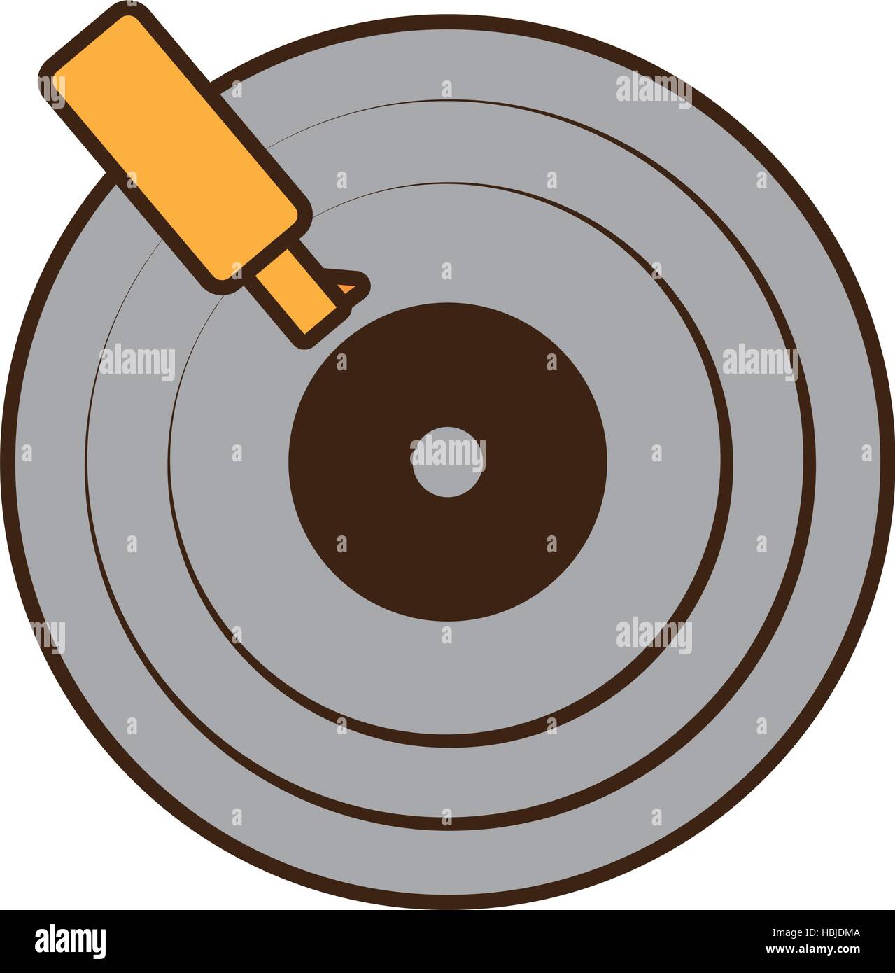 cartoon gray retro vinyl disc record music vector illustration eps 10 ...