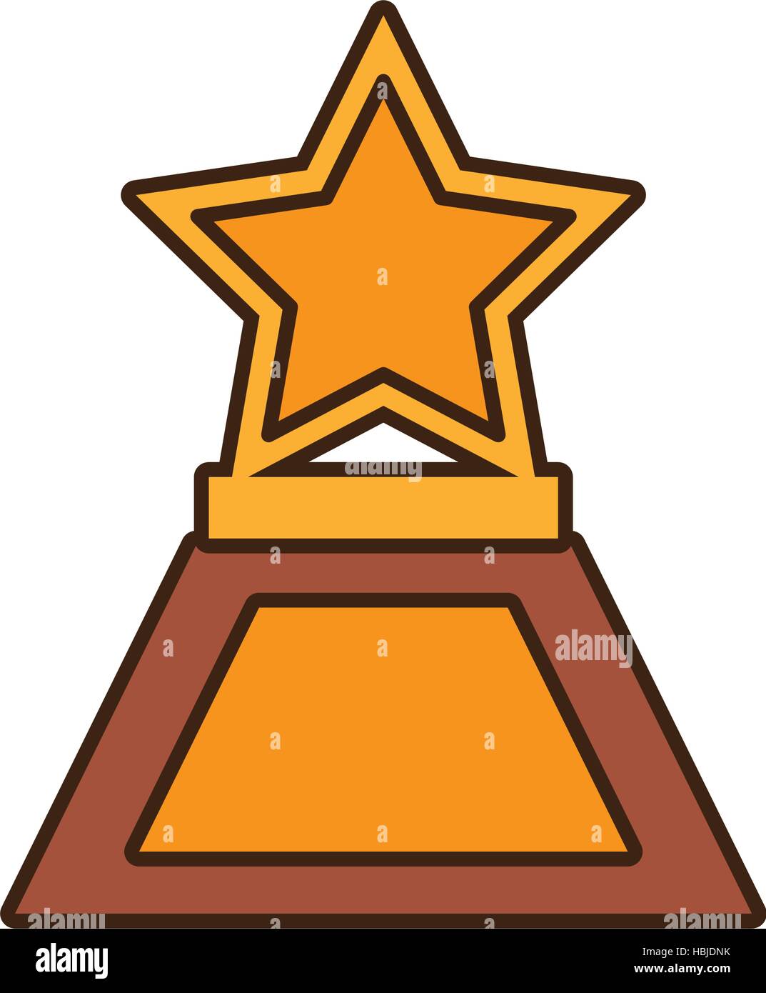 cartoon star trophy awards gold wooden vector illustration eps 10 Stock ...