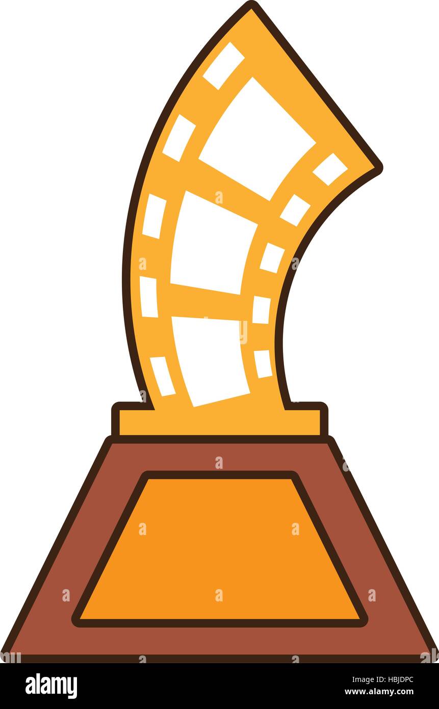 cartoon strip film trophy awards gold wooden vector illustration eps 10 ...