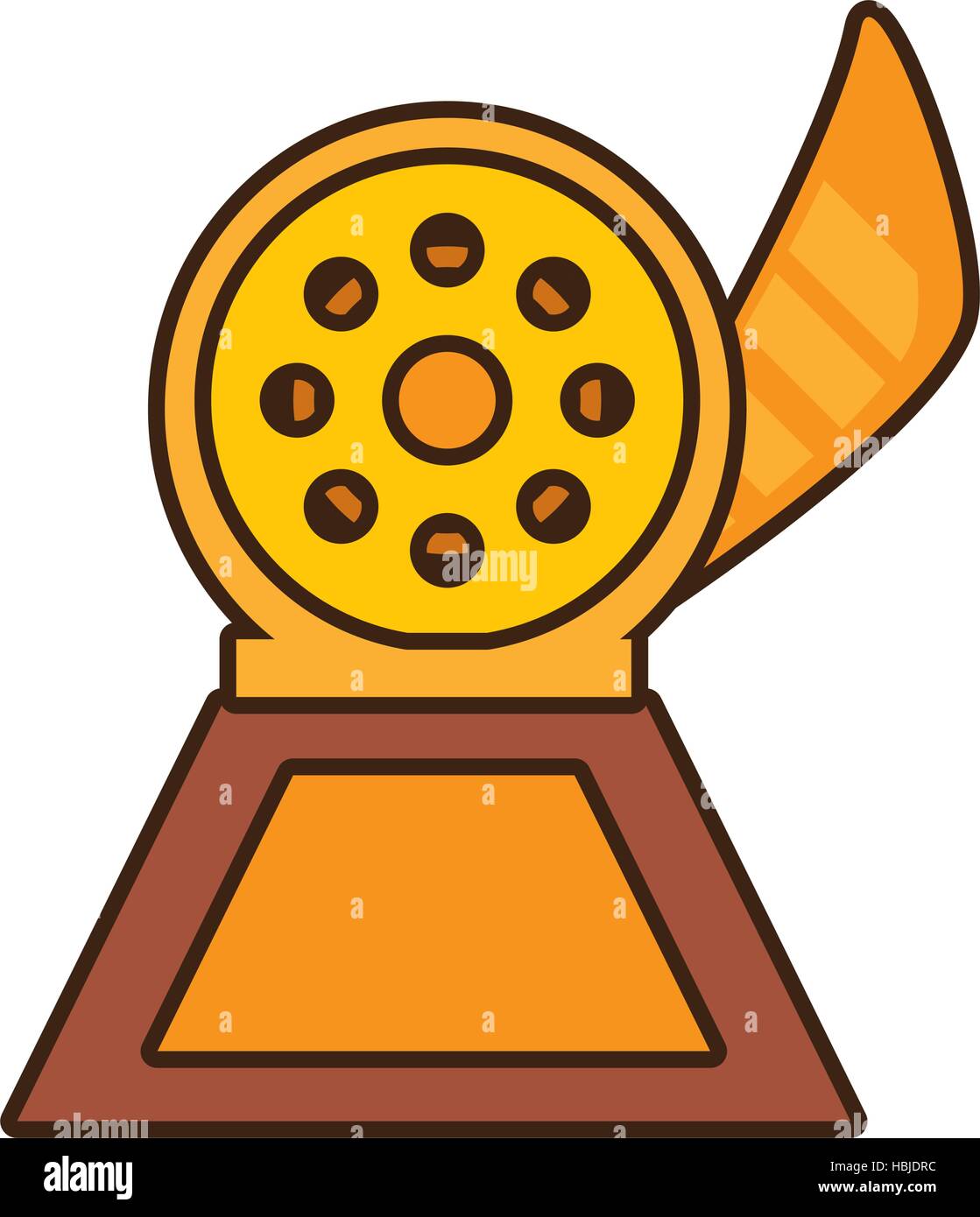 cartoon reel movie trophy awards gold wooden vector illustration eps 10 ...