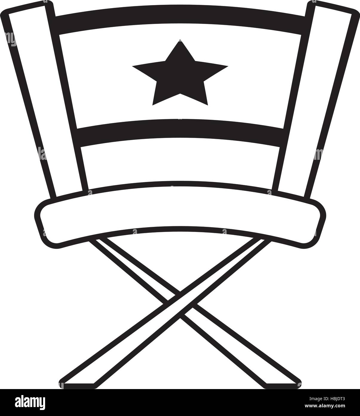 chair star director film outline vector illustration eps 10 Stock ...