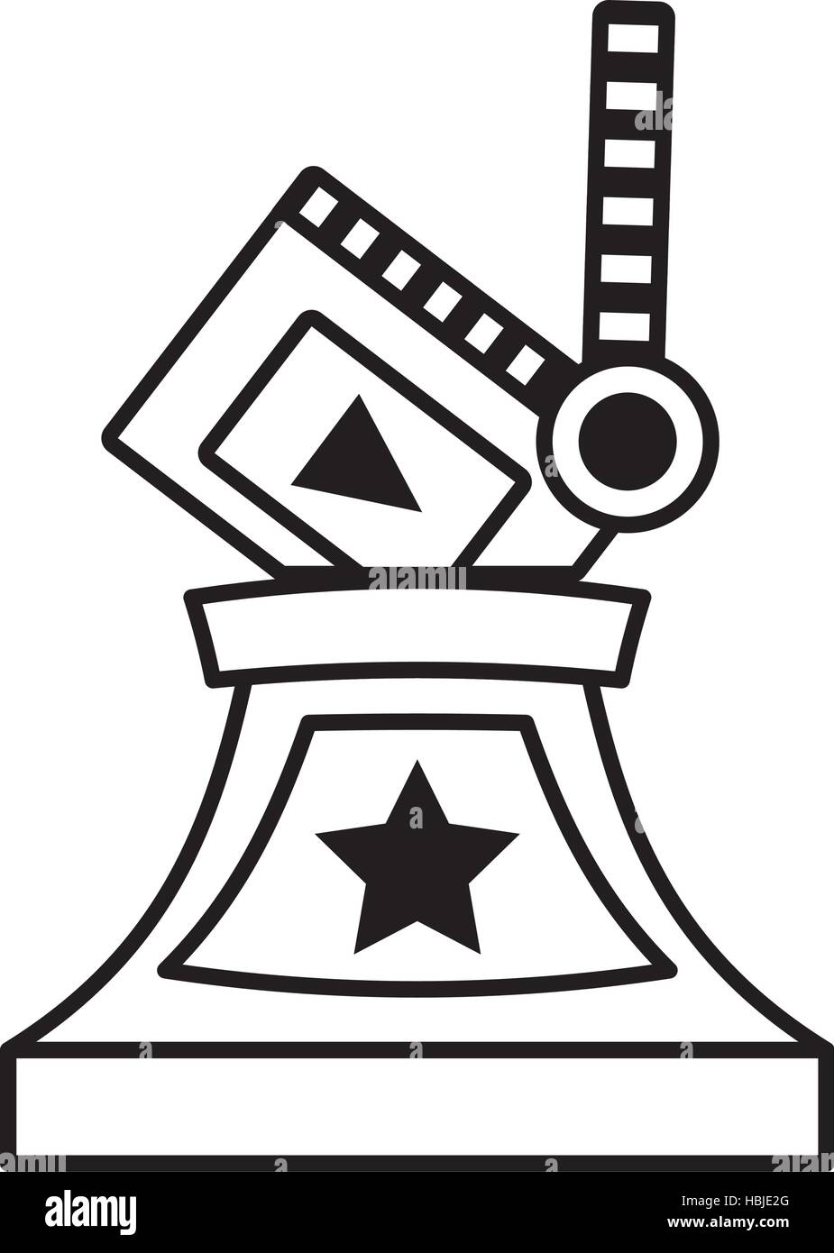 clapper movie trophy awards outline vector illustration eps 10 Stock ...