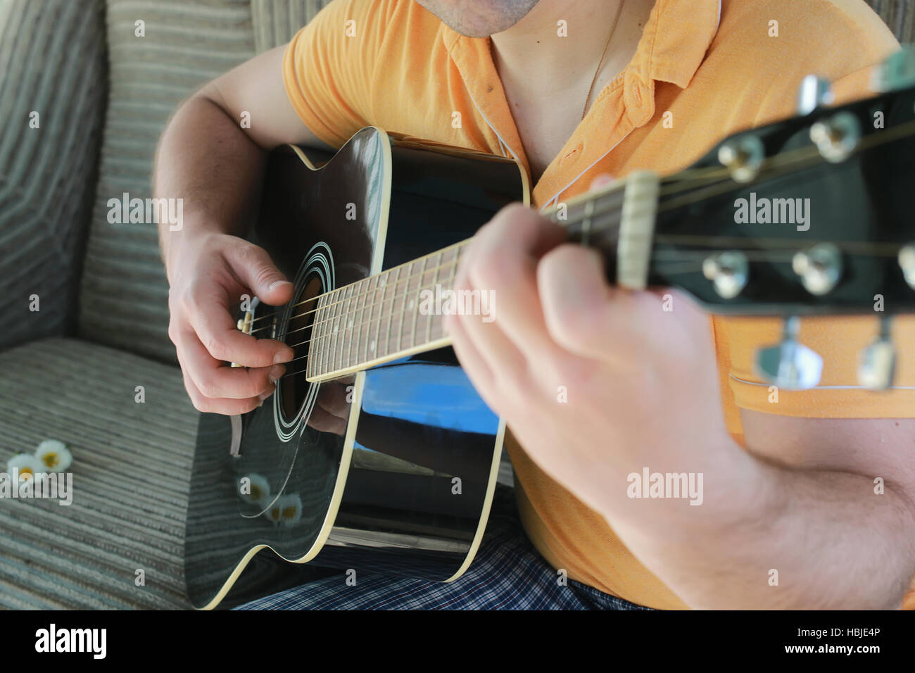 guitar string man hand outdoor Stock Photo - Alamy