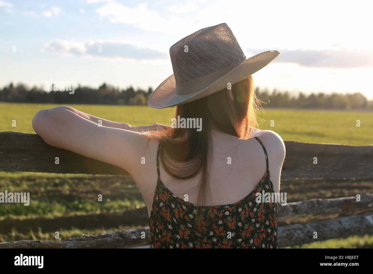 cowgirl hat nature Stock Photo - Alamy