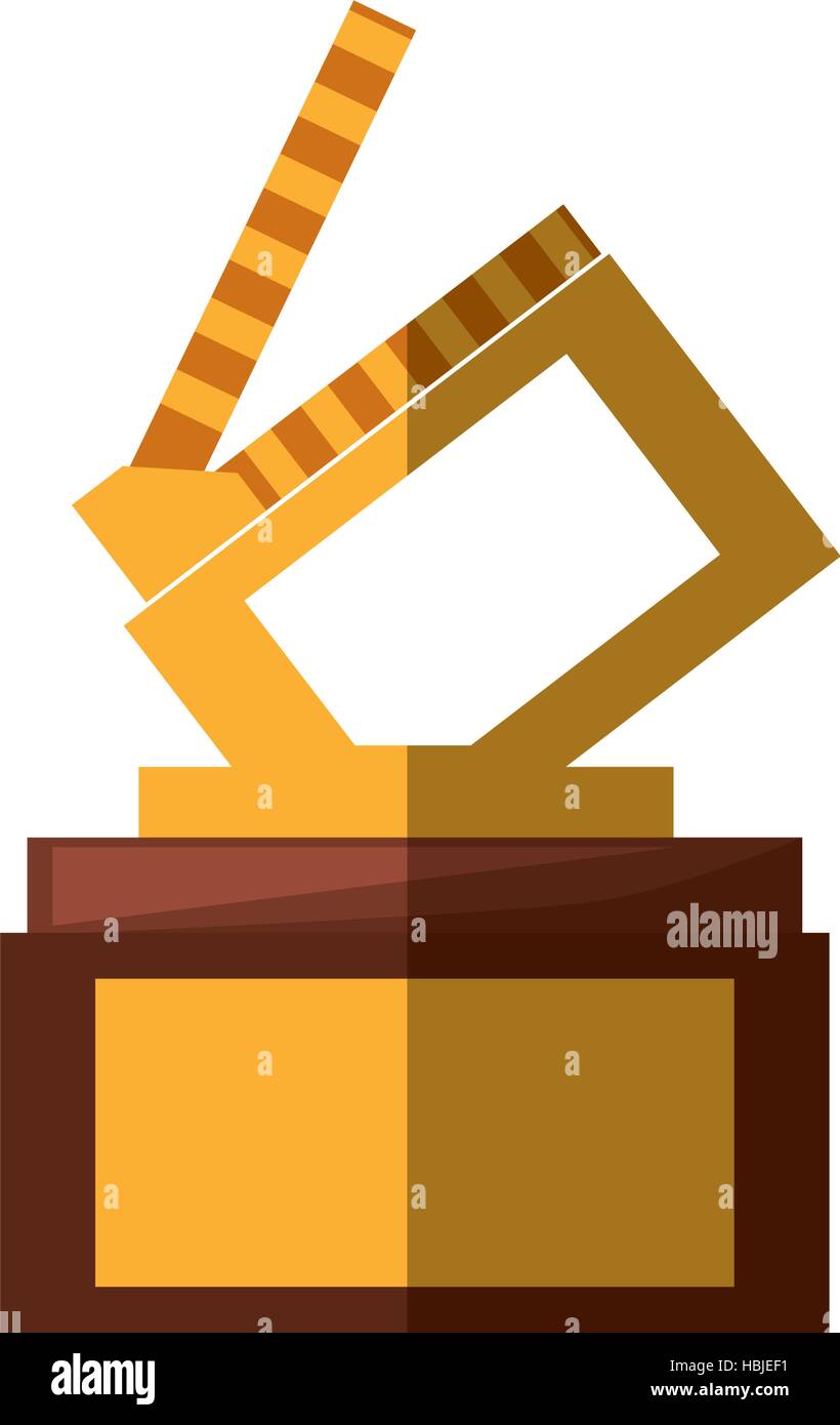 clapper movie trophy awards shadow vector illustration eps 10 Stock ...