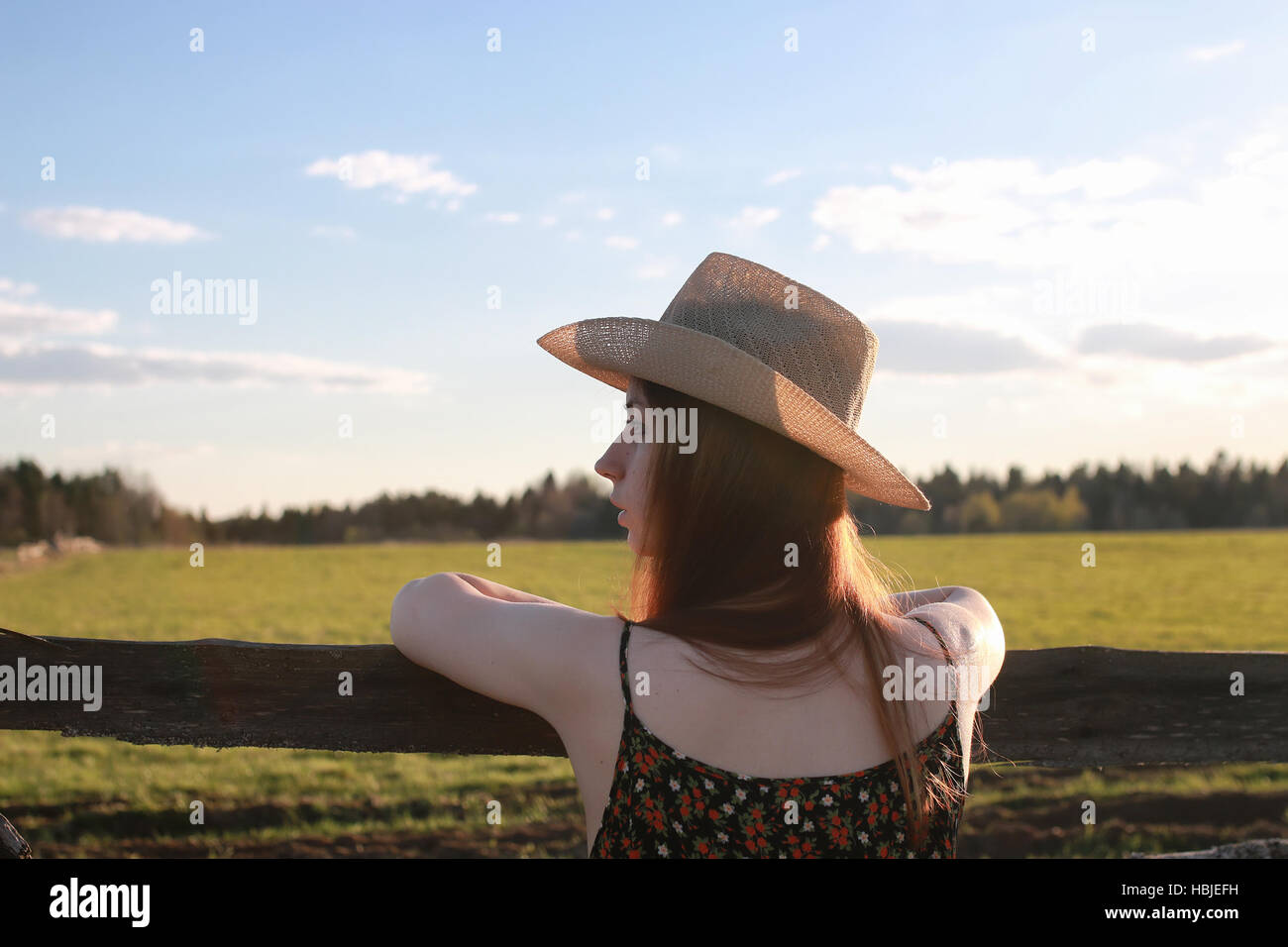 cowgirl hat nature Stock Photo - Alamy