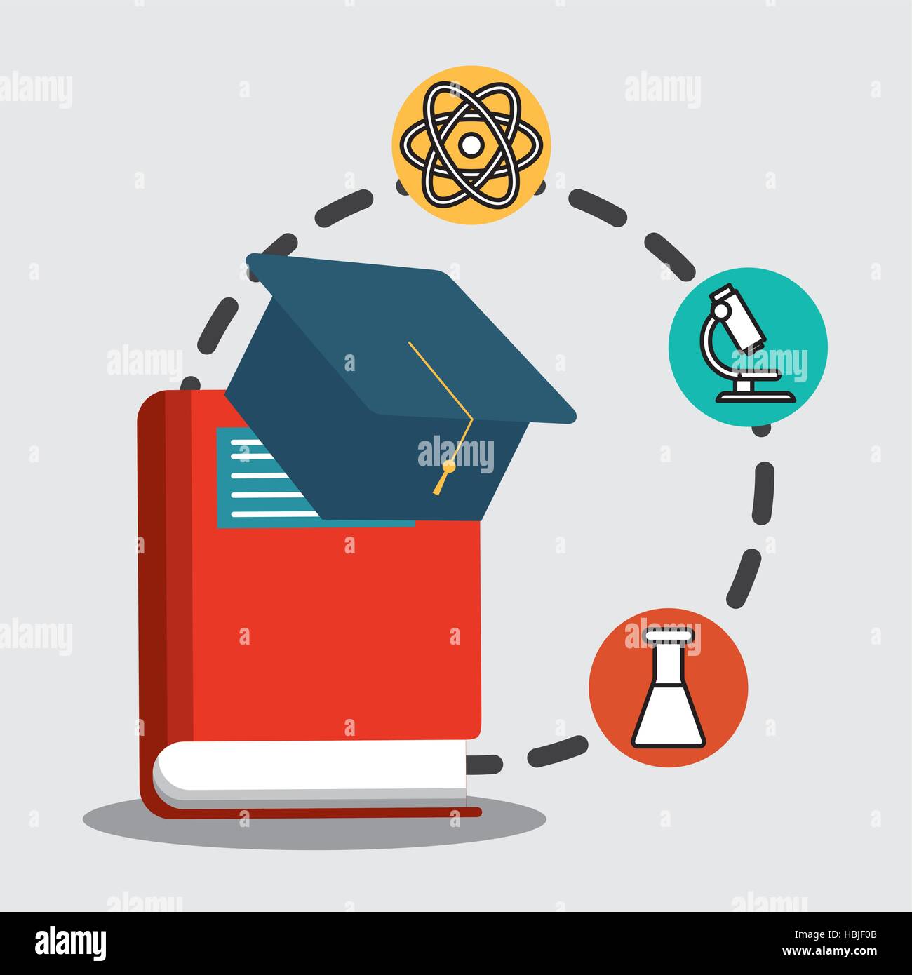 school red book graduation physical chemistry vector illustration Stock ...