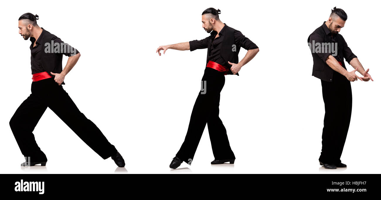 Spanish dancer in various poses on white Stock Photo - Alamy