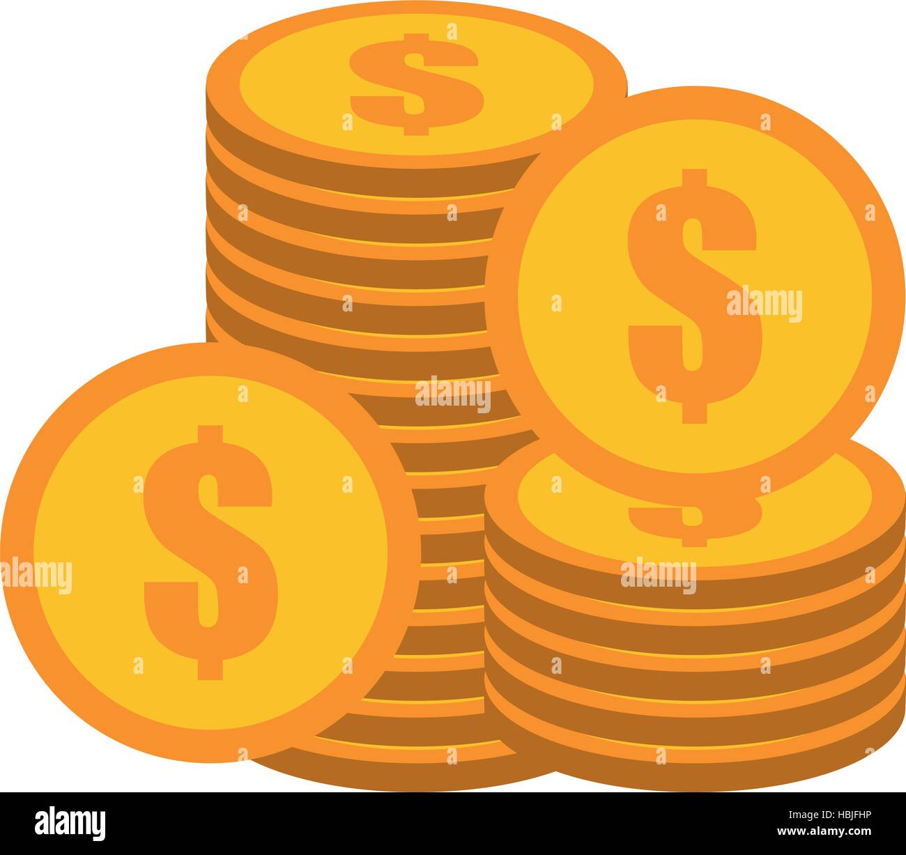 coins stack money golden vector illustration eps 10 Stock Vector Image ...