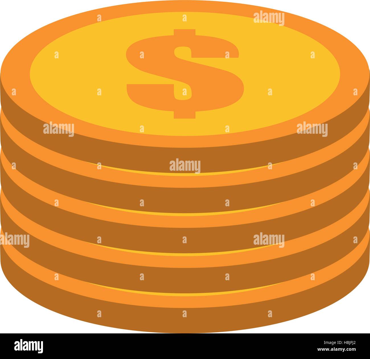 cartoon golden coin pile dollar vector illustration eps 10 Stock Vector ...