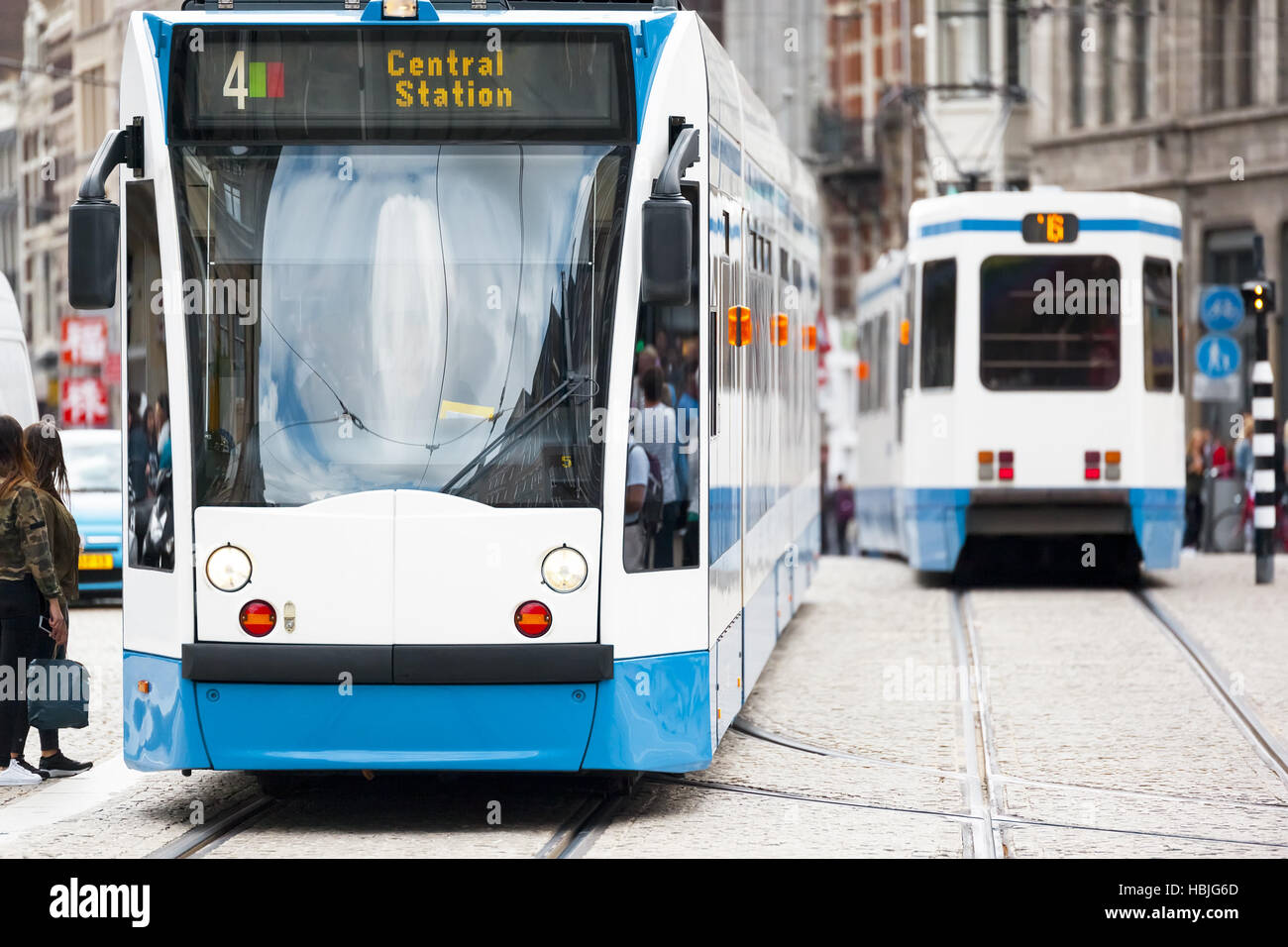 Tramway in front town hi-res stock photography and images - Alamy