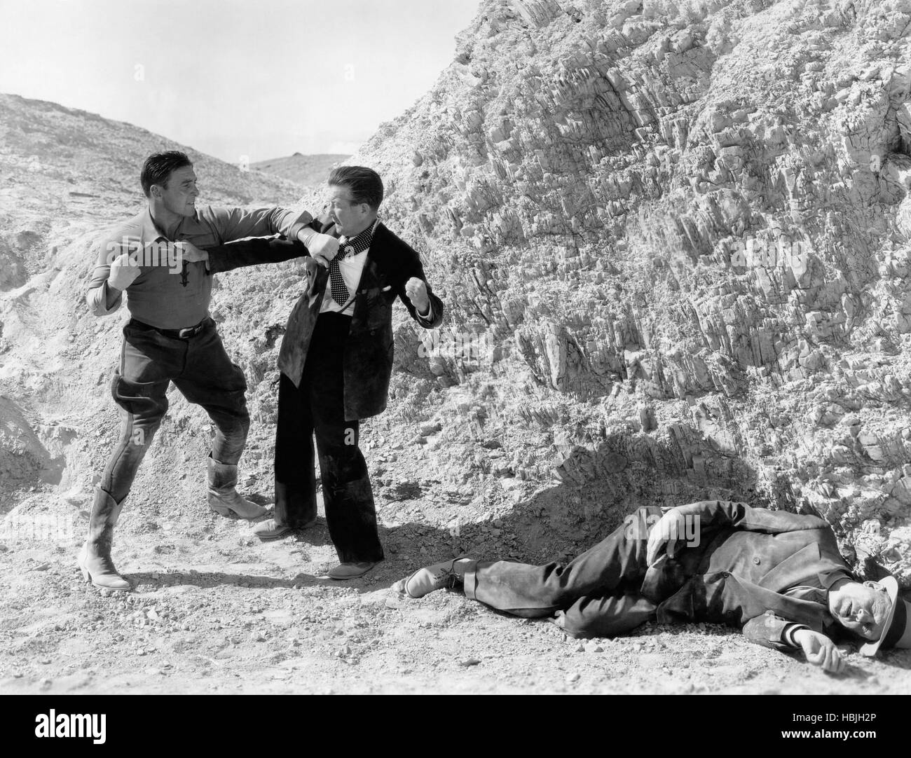 THE BORDER PATROLMAN, standing, from left: George O'Brien, Al Hill ...