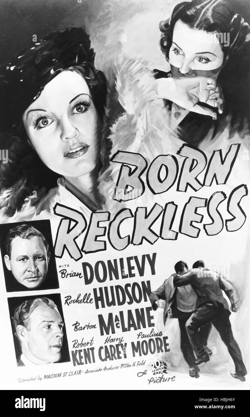 BORN RECKLESS, US poster, top from left: Rochelle Hudson, Pauline Moore, bottom from top: Barton ...