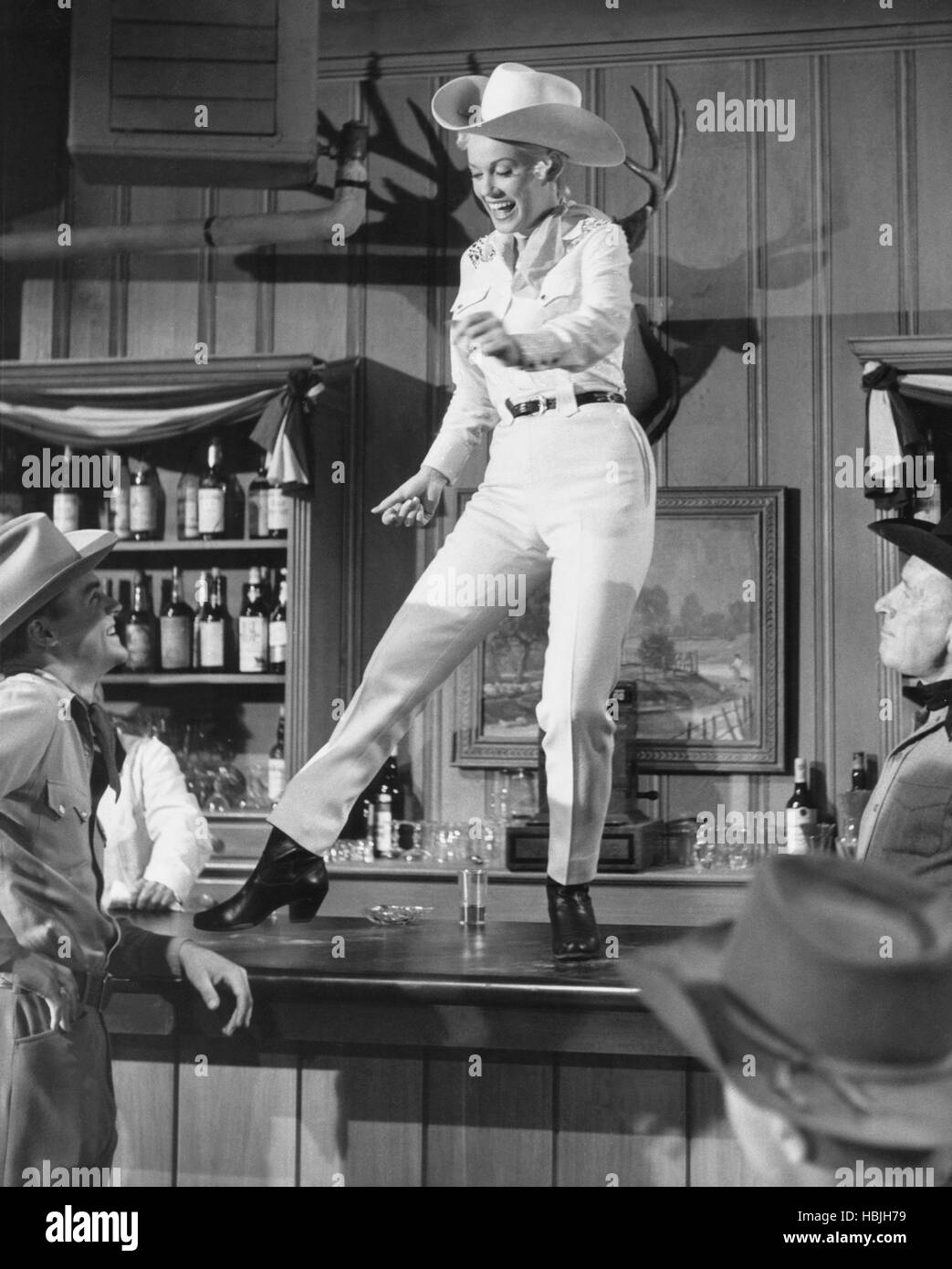 BORN RECKLESS, from left: Fred Blau Jr., Mamie Van Doren, John Epper ...