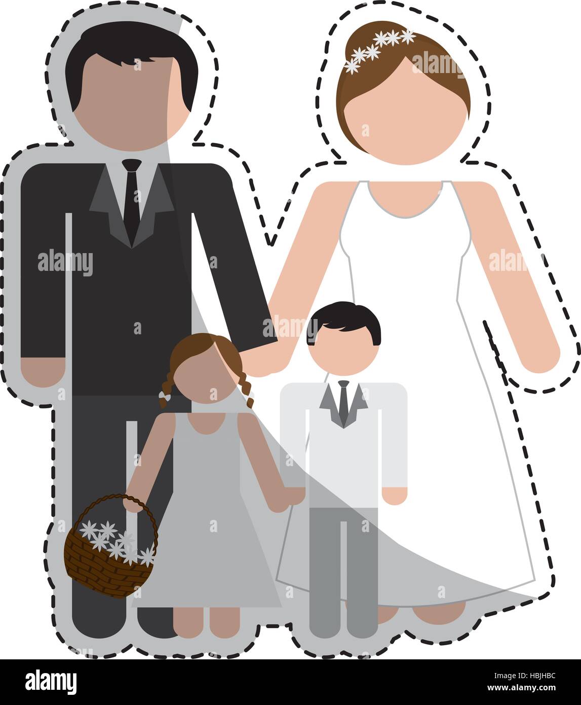 traditional family in wedding icon image vector illustration design ...