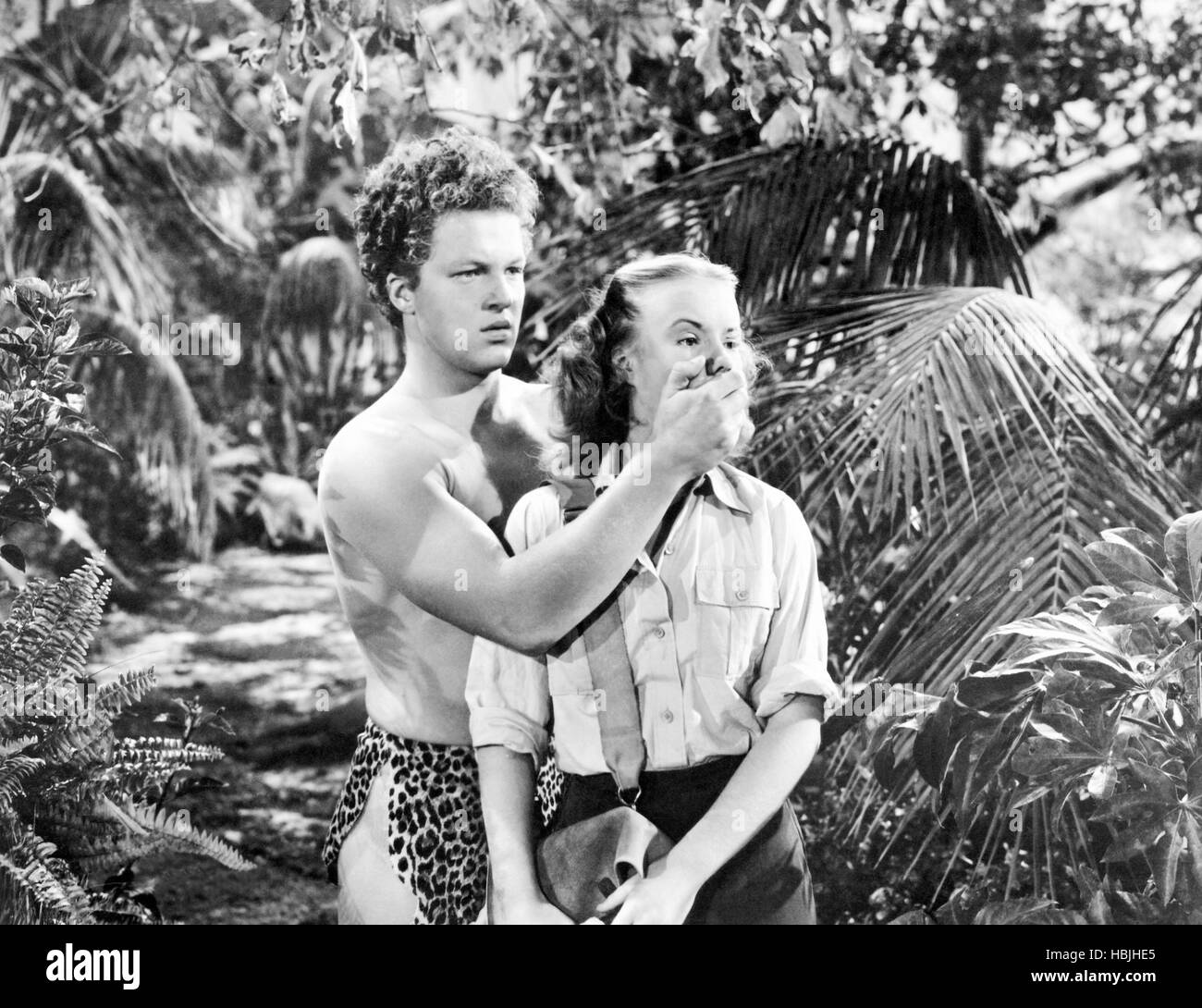 BOMBA, THE JUNGLE BOY, from left: Johnny Sheffield, Peggy Ann Garner ...