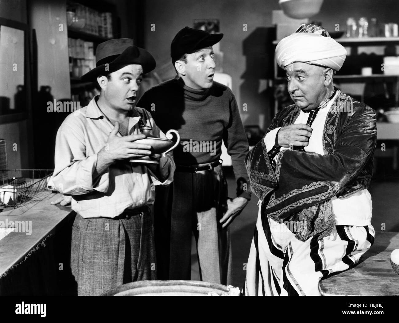 BOWERY TO BAGDAD, from left, Leo Gorcey, Huntz Hall, Eric Blore, 1955 ...