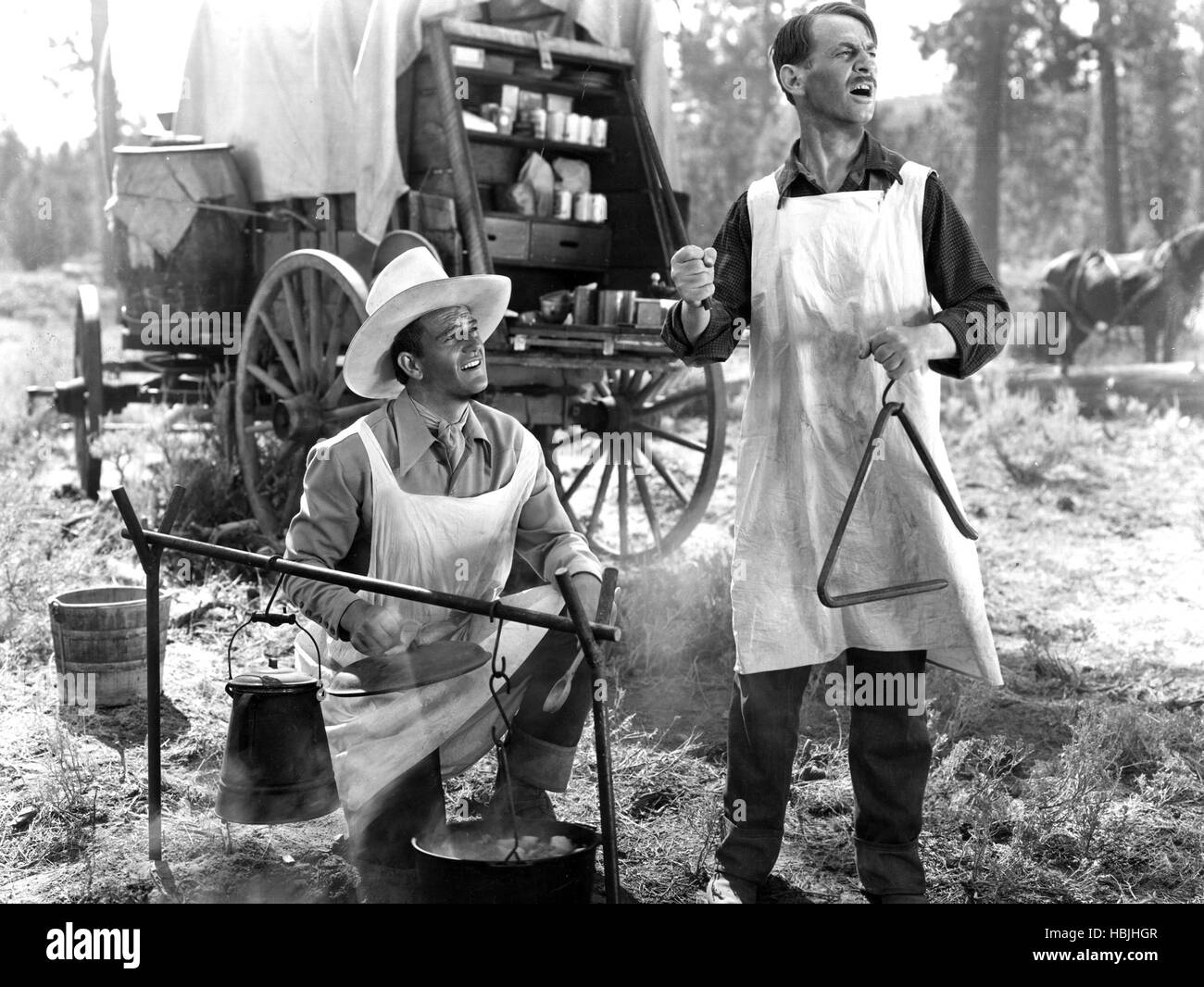 BORN TO THE WEST [aka HELL TOWN], John Wayne, Syd Saylor, 1937 Stock ...