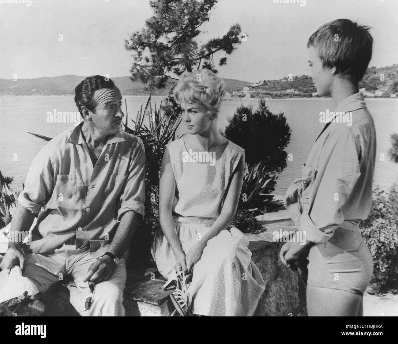 BONJOUR TRISTESSE, from left: David Niven, Mylene Demongeot, Jean ...