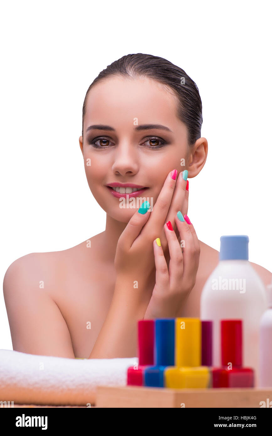 Woman in hand treatment manicure concept Stock Photo - Alamy