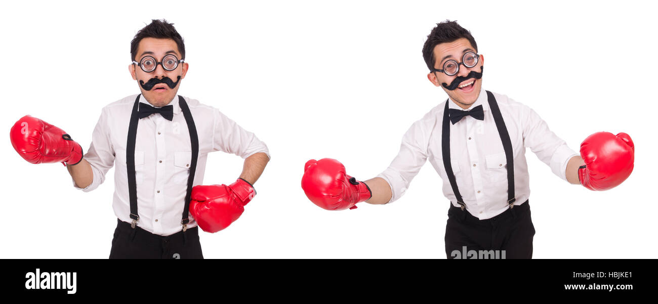 Funny boxer isolated on the white background Stock Photo - Alamy