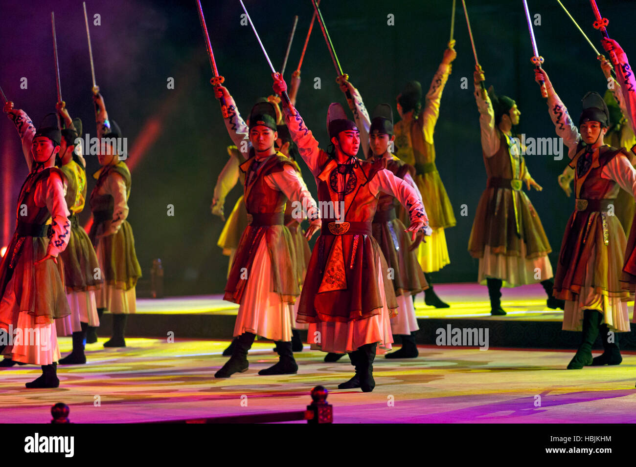 Performers at Chinese cultural show, Xian, China Stock Photo - Alamy