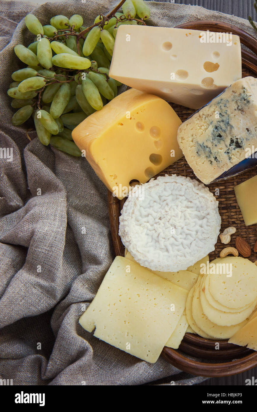 Various types of cheese set Stock Photo - Alamy