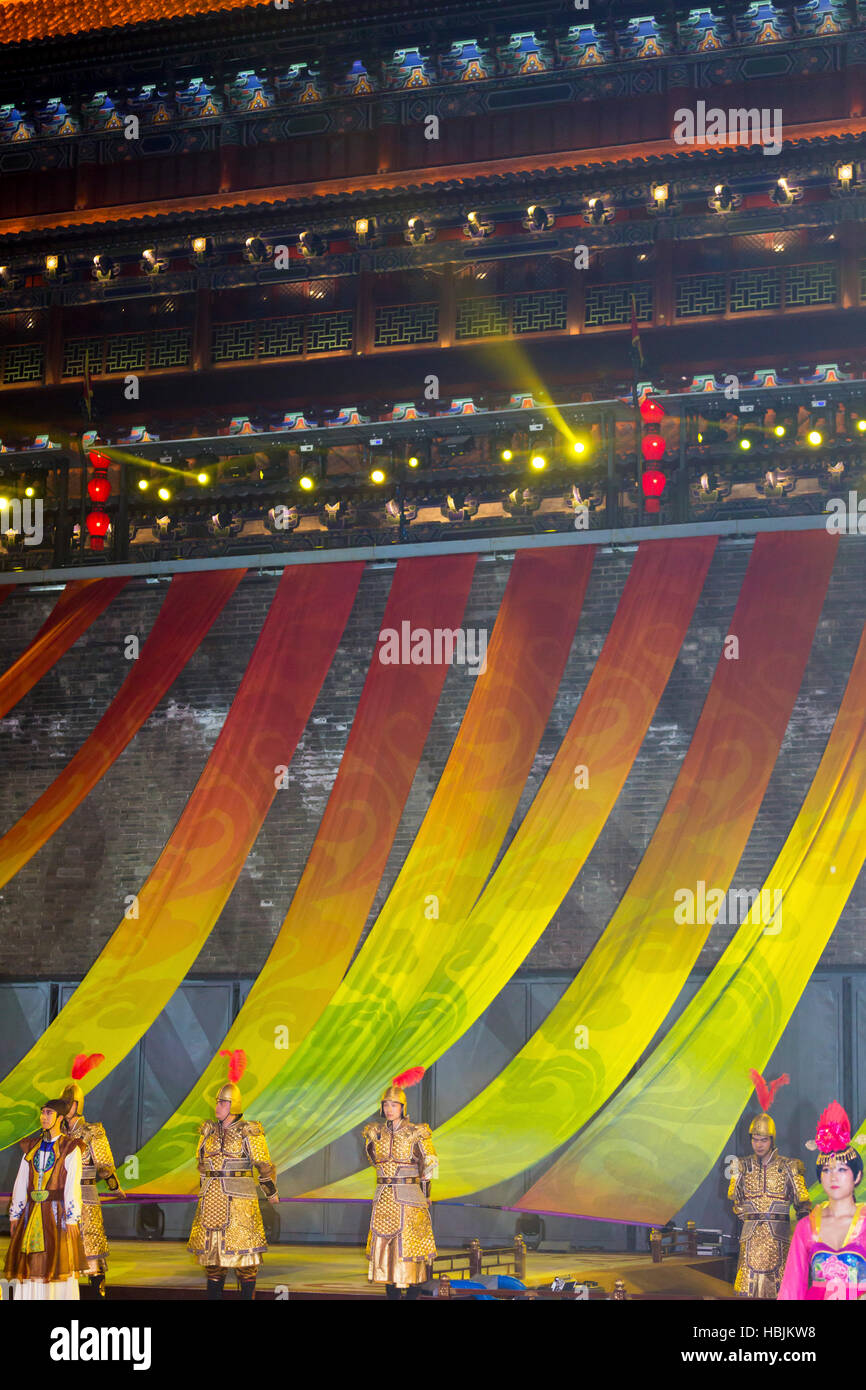 Performers at Chinese cultural show, Xian, China Stock Photo - Alamy