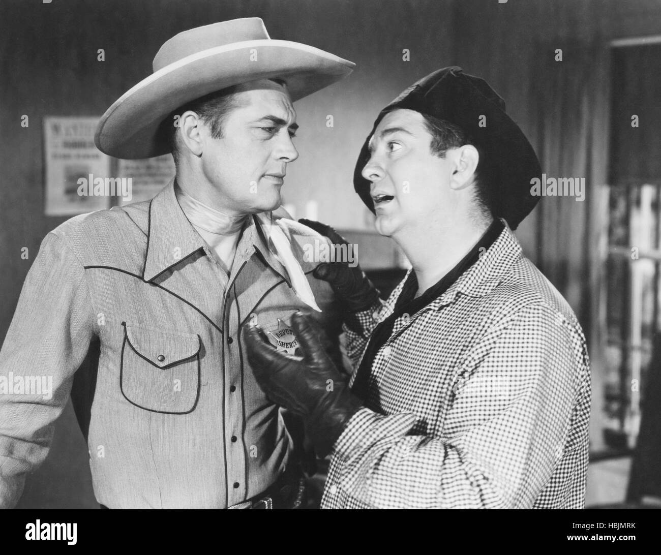 BUCKAROO FROM POWDER RIVER, from left: Charles Starrett, Smiley ...