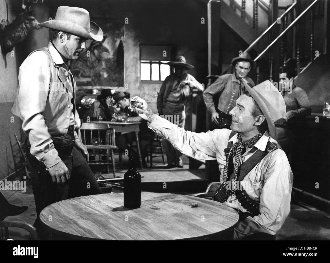 BUCHANAN RIDES ALONE, William Leslie, Randolph Scott, 1958, saloon ...