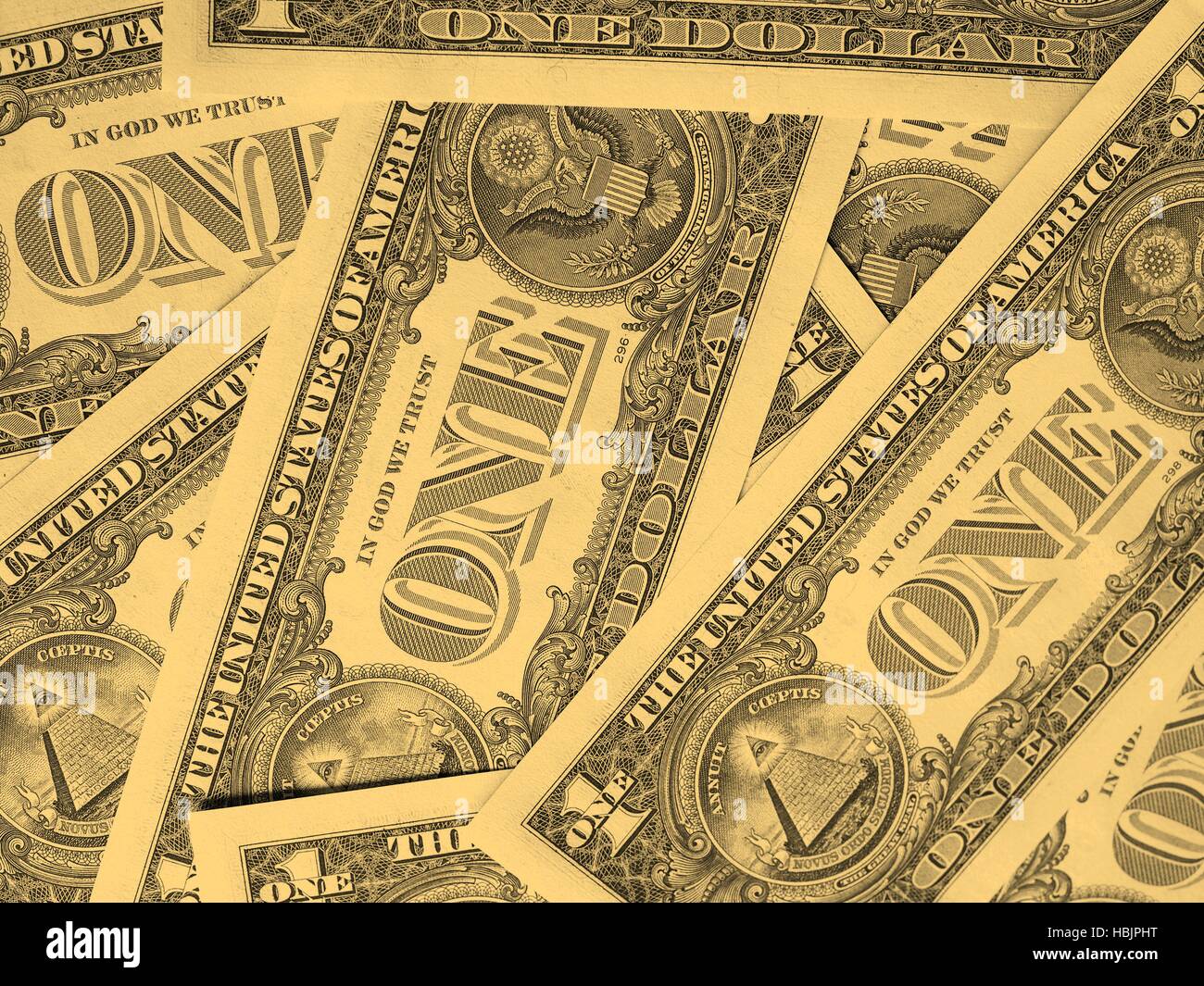 Dollar notes 1 Dollar - vintage Stock Photo - Alamy