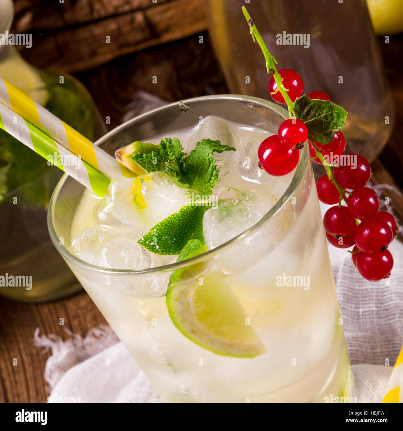 Apple currant soda with lime Stock Photo - Alamy