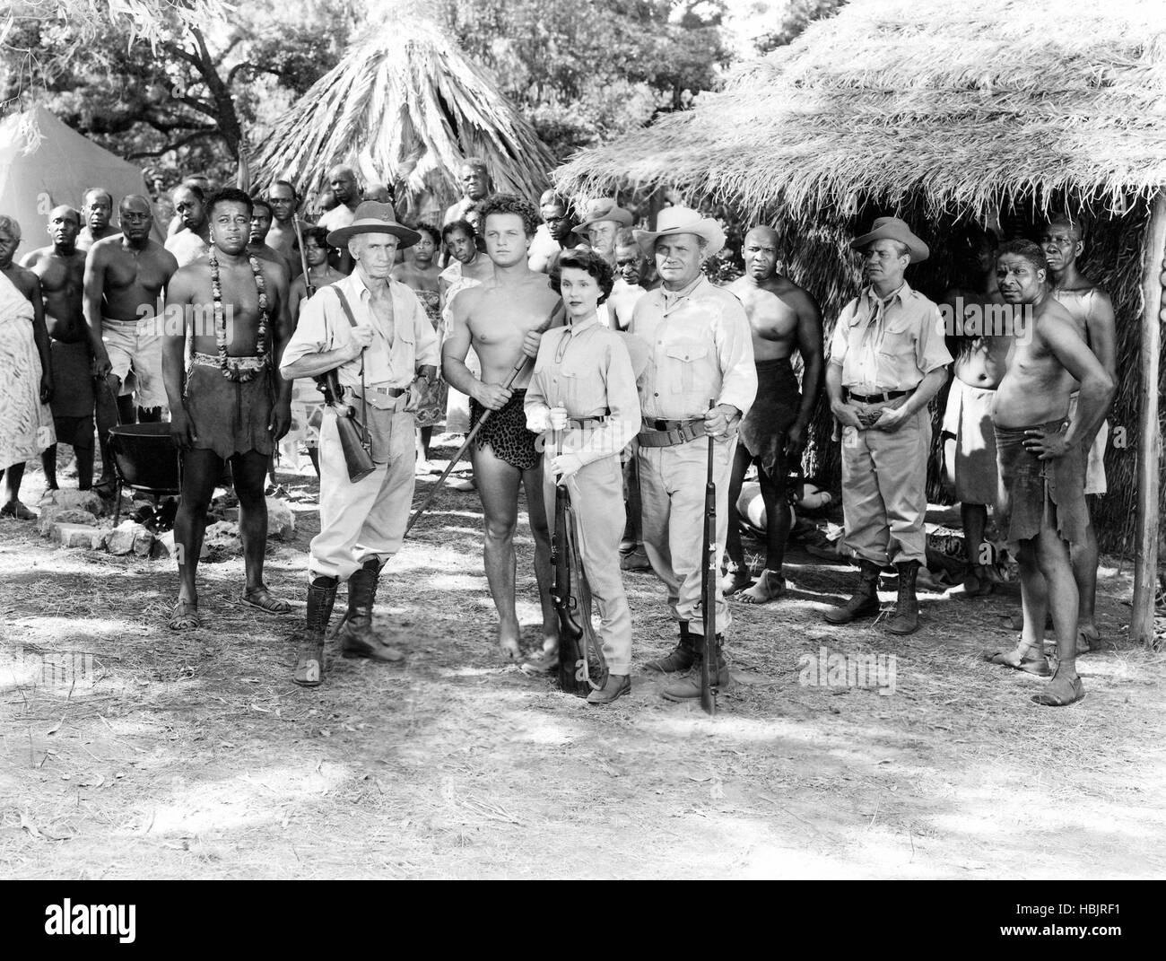BOMBA AND THE JUNGLE GIRL, from left, front, Leonard Mudie, Johnny ...