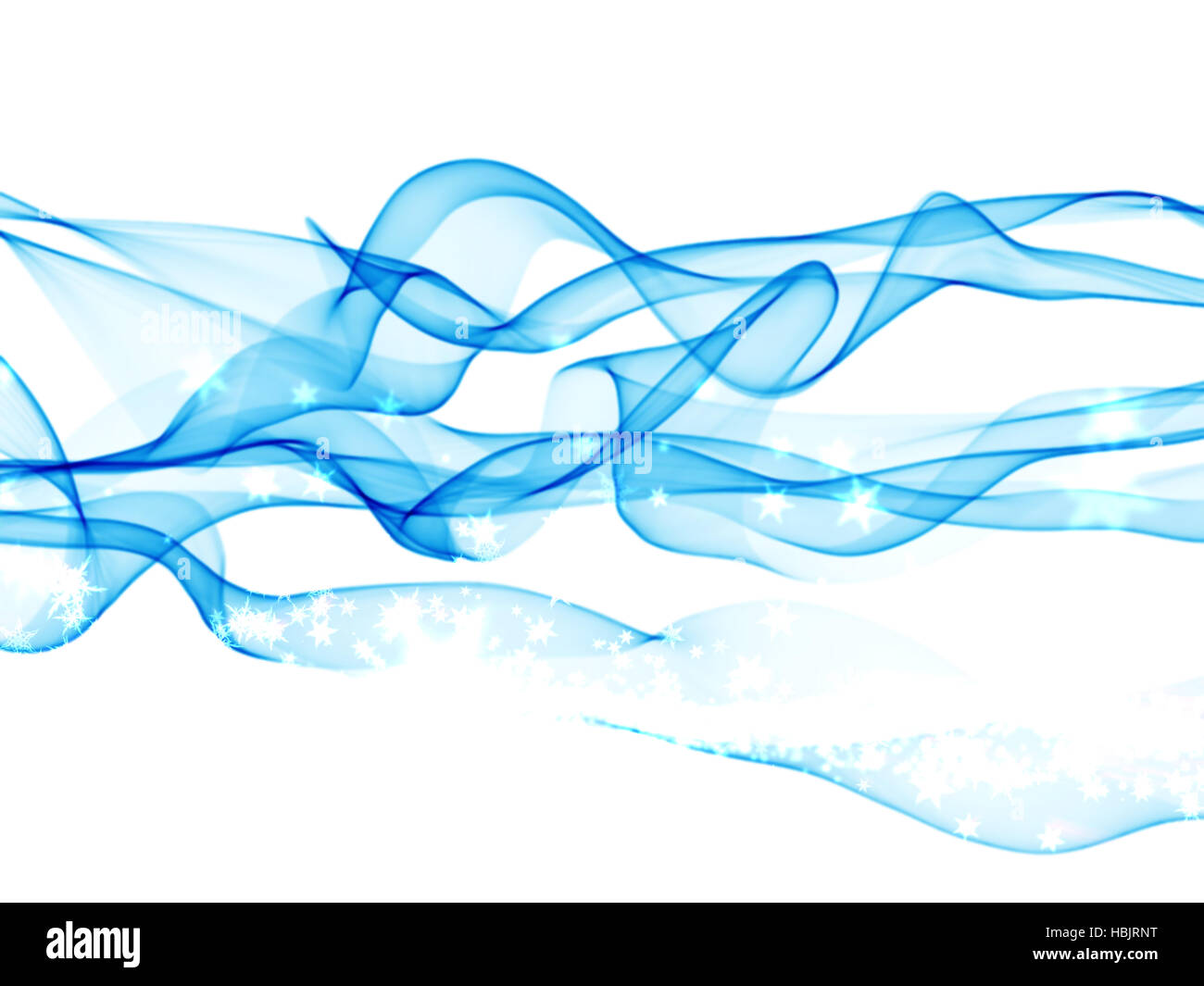 abstract blue wavy smoke flame isolated over white background Stock ...